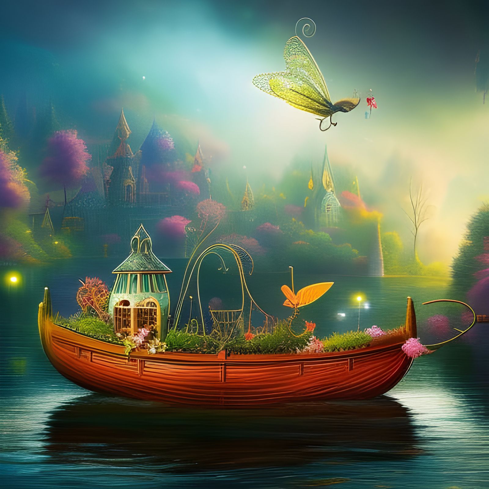 Fairy boat - AI Generated Artwork - NightCafe Creator