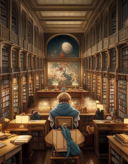 Endless knowledge awaits the seeker... - AI Generated Artwork ...