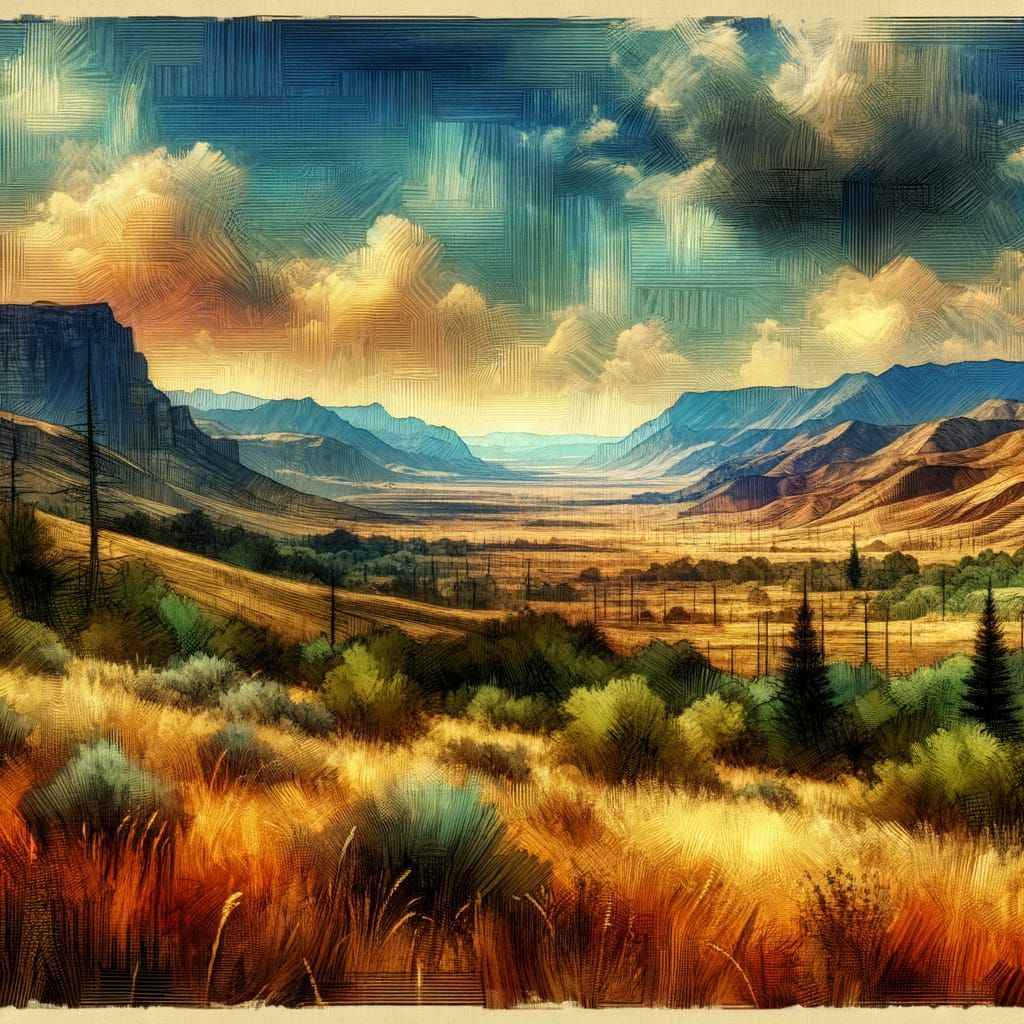 Frontier Land Of The Old West - Wild Frontier Landscape in M...