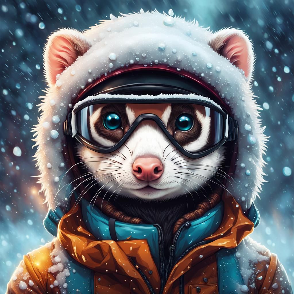 Ferrets can ski, too - AI Generated Artwork - NightCafe Creator