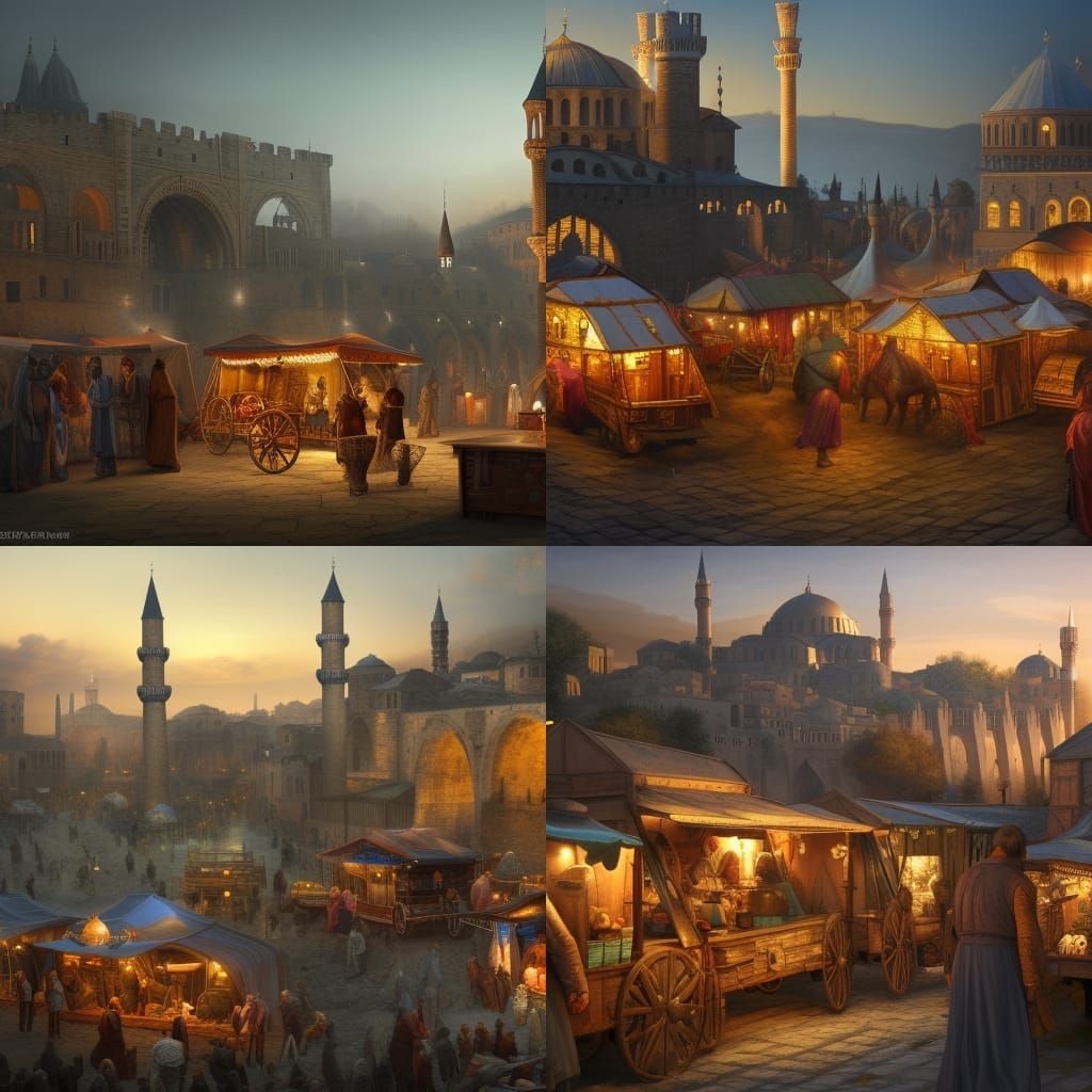 A medieval caravan market in Constantinople - AI Generated Artwork ...