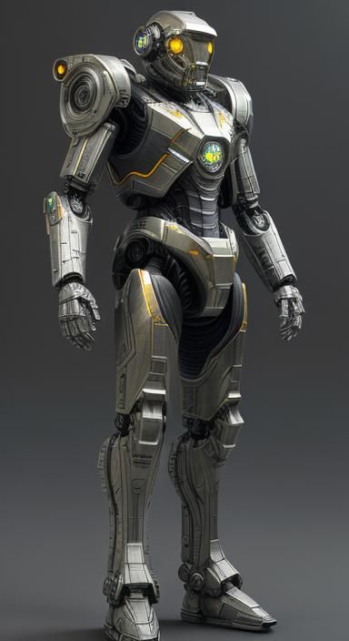 intricate mech details, ground level shot, 8K resolution, Cinema 4D ...