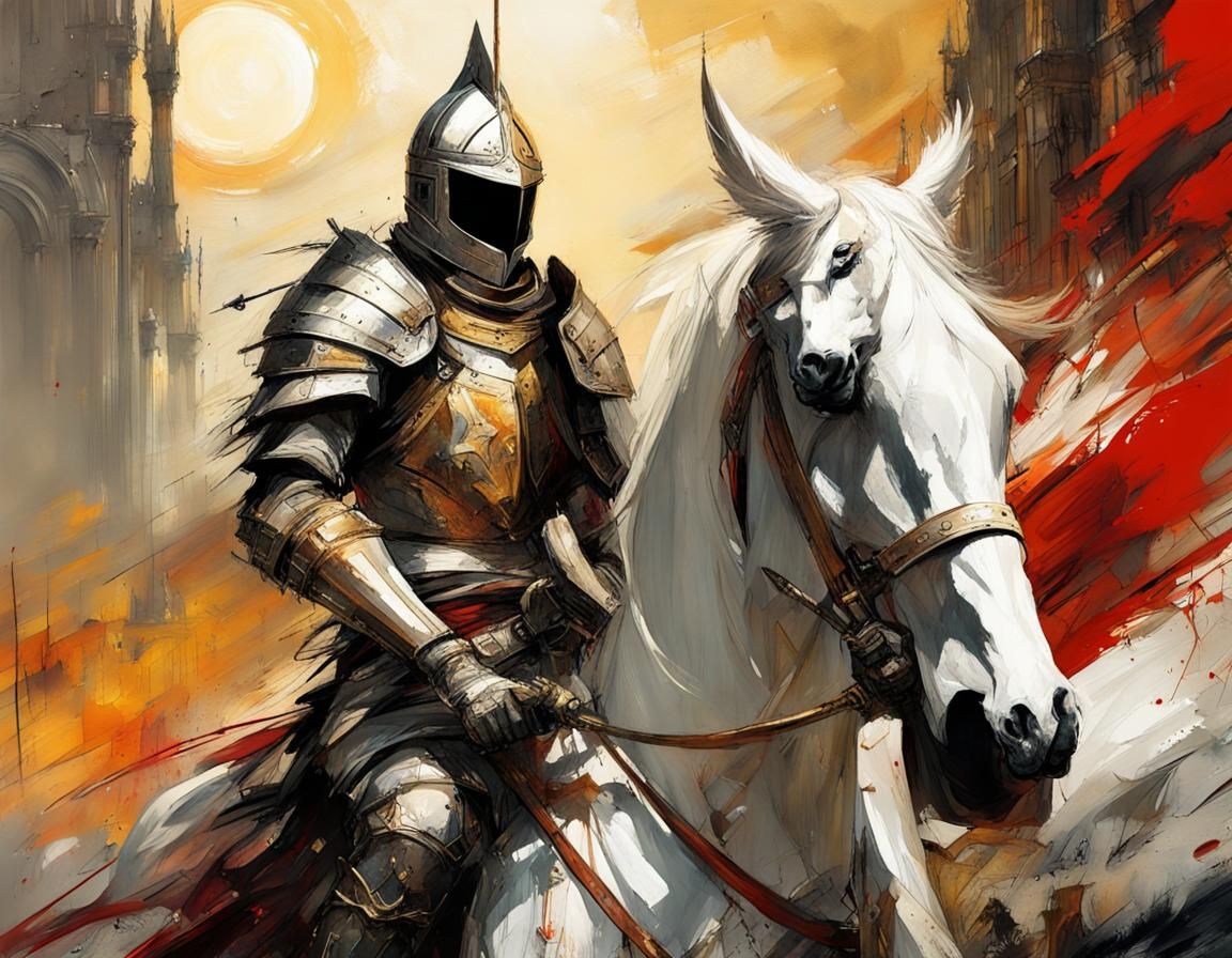 High Gothic Dark Fantasy DarkSouls EldenRings t Cursed:-Gothic : Glorious Angelic White Knight ...