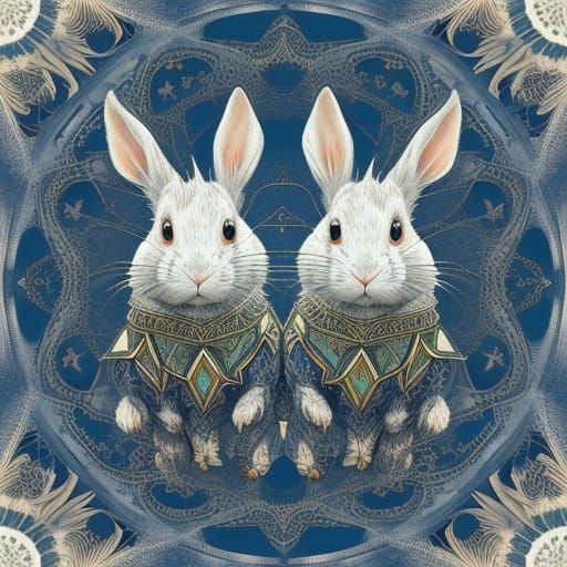 Fractal Rabbits in Harmony with Nature - AI Art