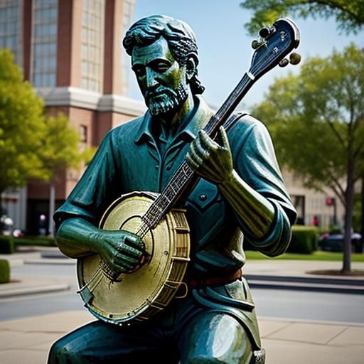 statue of a banjo player - AI Generated Artwork - NightCafe Creator