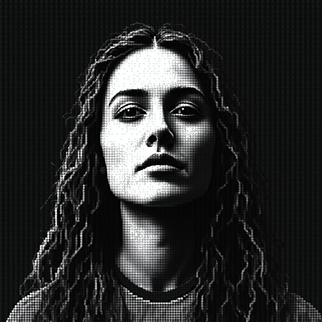 Digital Portrait in Monospace Typography - AI Art