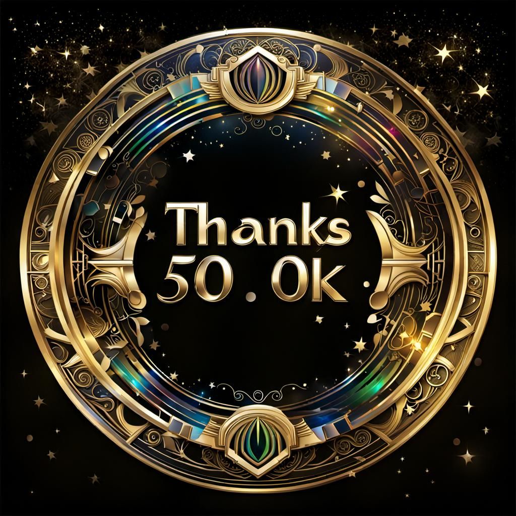Thanks 50k —OK—Sign Art Deco - AI Generated Artwork - NightCafe Creator