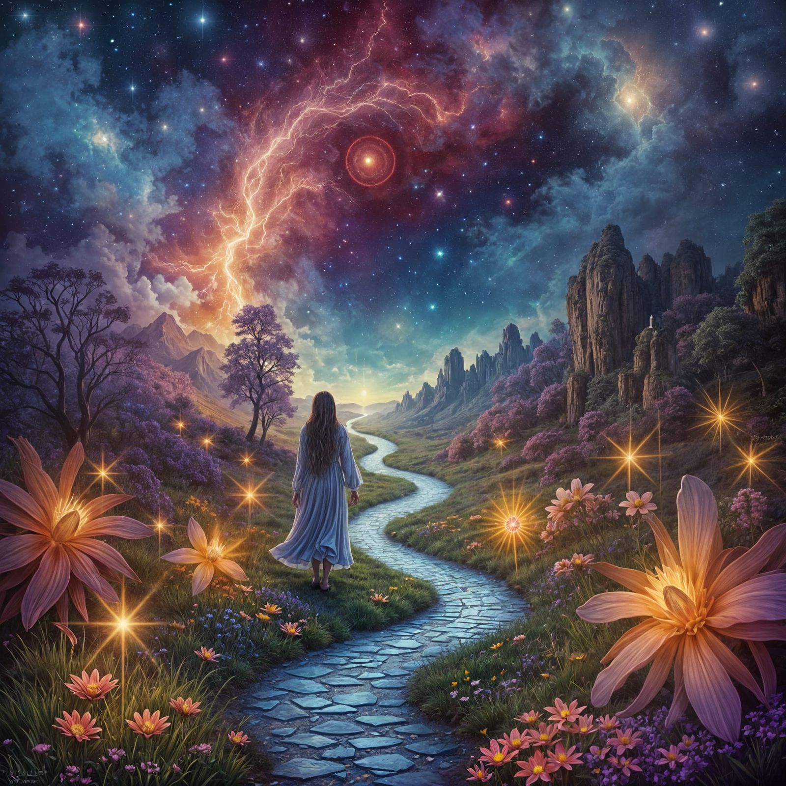 Cosmic Healer Empowered by Celestial Light - AI Art