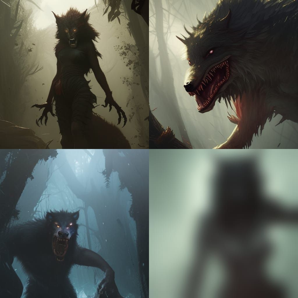 female turning into a werewolf - AI Generated Artwork - NightCafe Creator