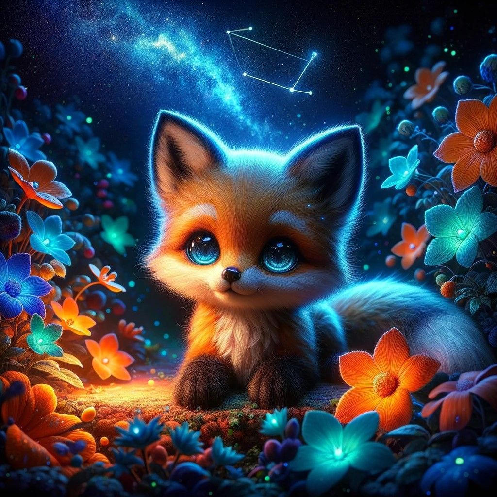 Celestial Fox Cub - AI Generated Artwork - NightCafe Creator