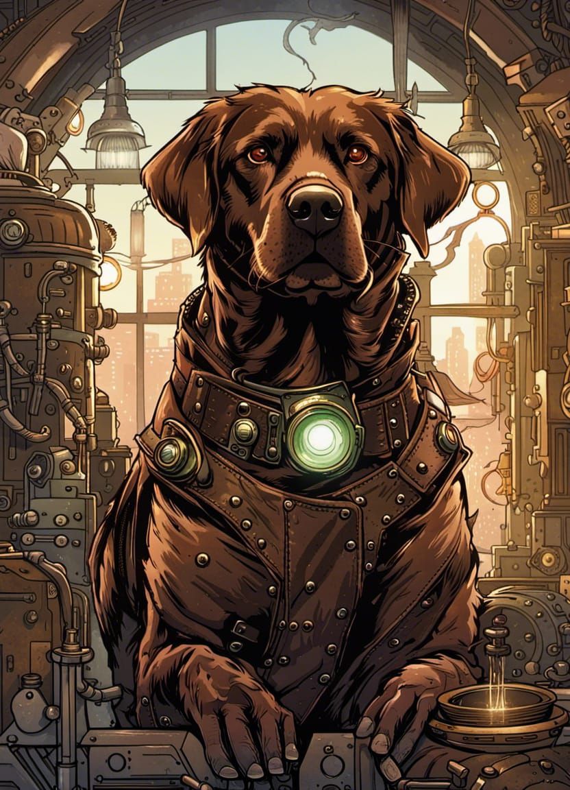 Steampunk Labrador retriever. Mark Brooks and Dan Mumford, comic book ...