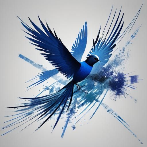 Blue bird in flight - AI Generated Artwork - NightCafe Creator