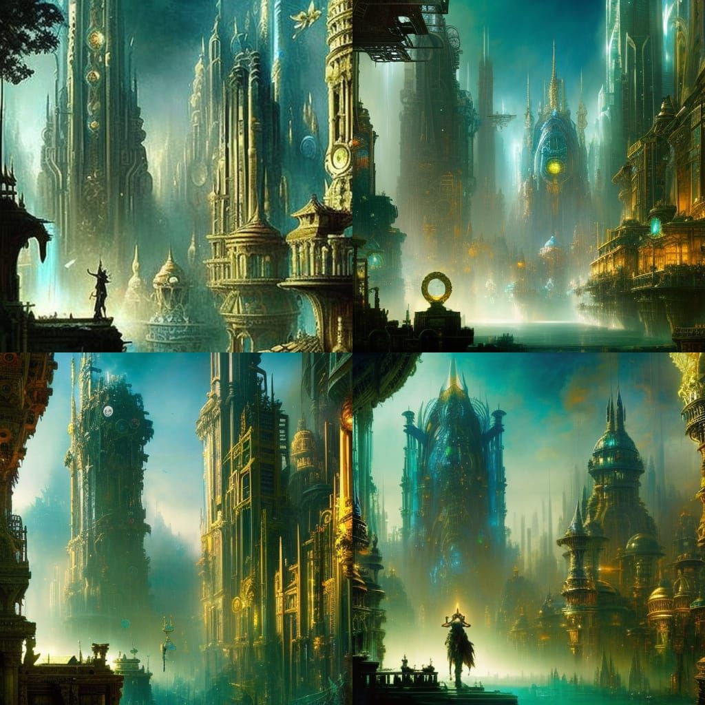 a fantastical futuristic city aleksandr kuskov jeremy mann joe fenton ...