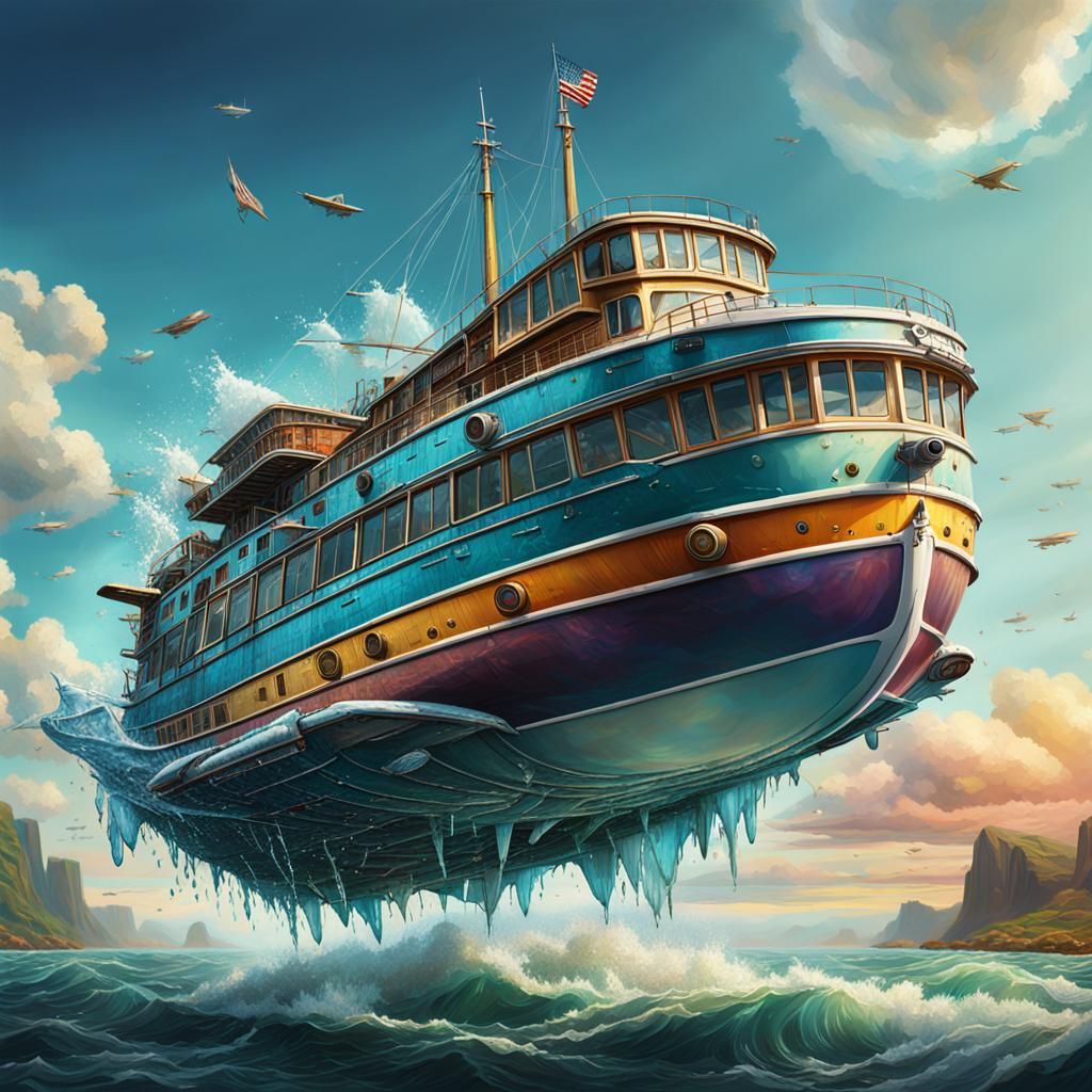 imaginary flying boat - AI Generated Artwork - NightCafe Creator