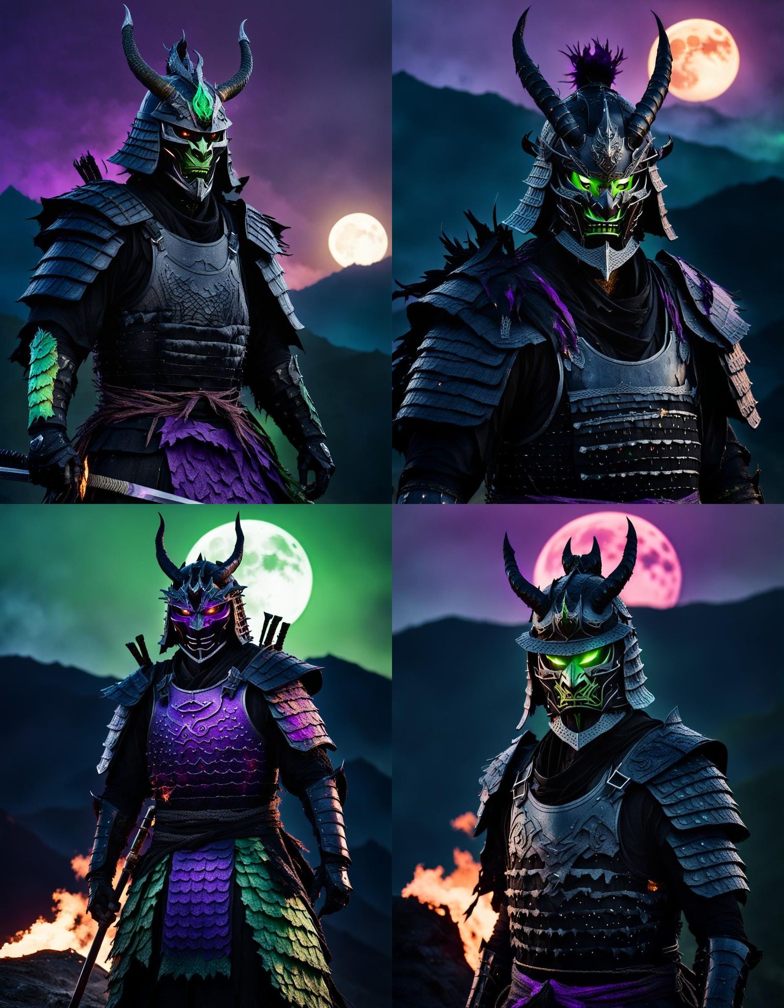 A dark and edgy samurai with glowing eyes - AI Generated Artwork ...