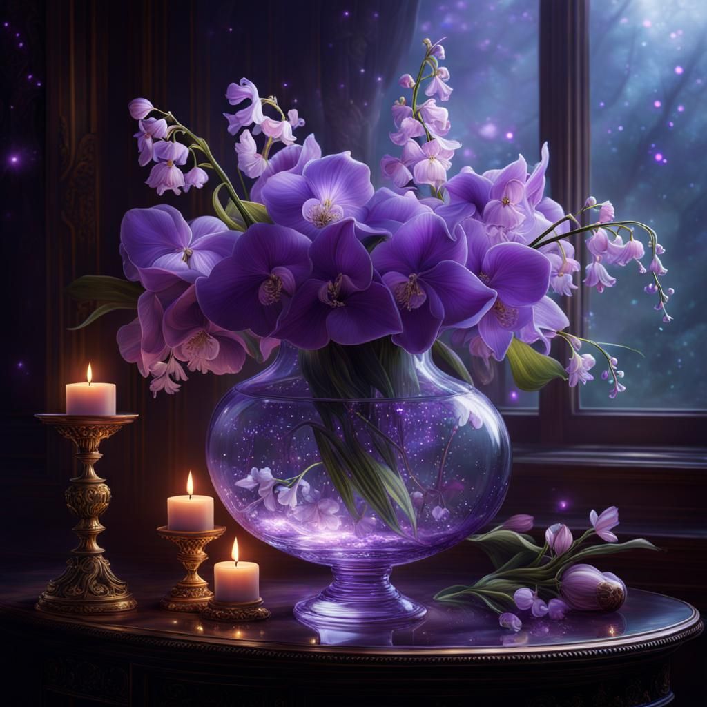 Magic of violets - AI Generated Artwork - NightCafe Creator