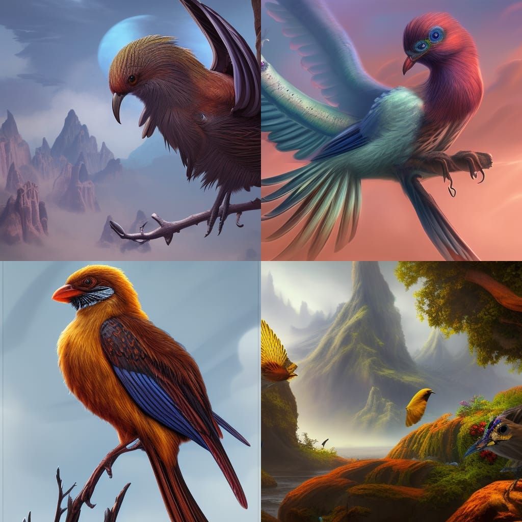 Draw many kinds of birds. - AI Generated Artwork - NightCafe Creator