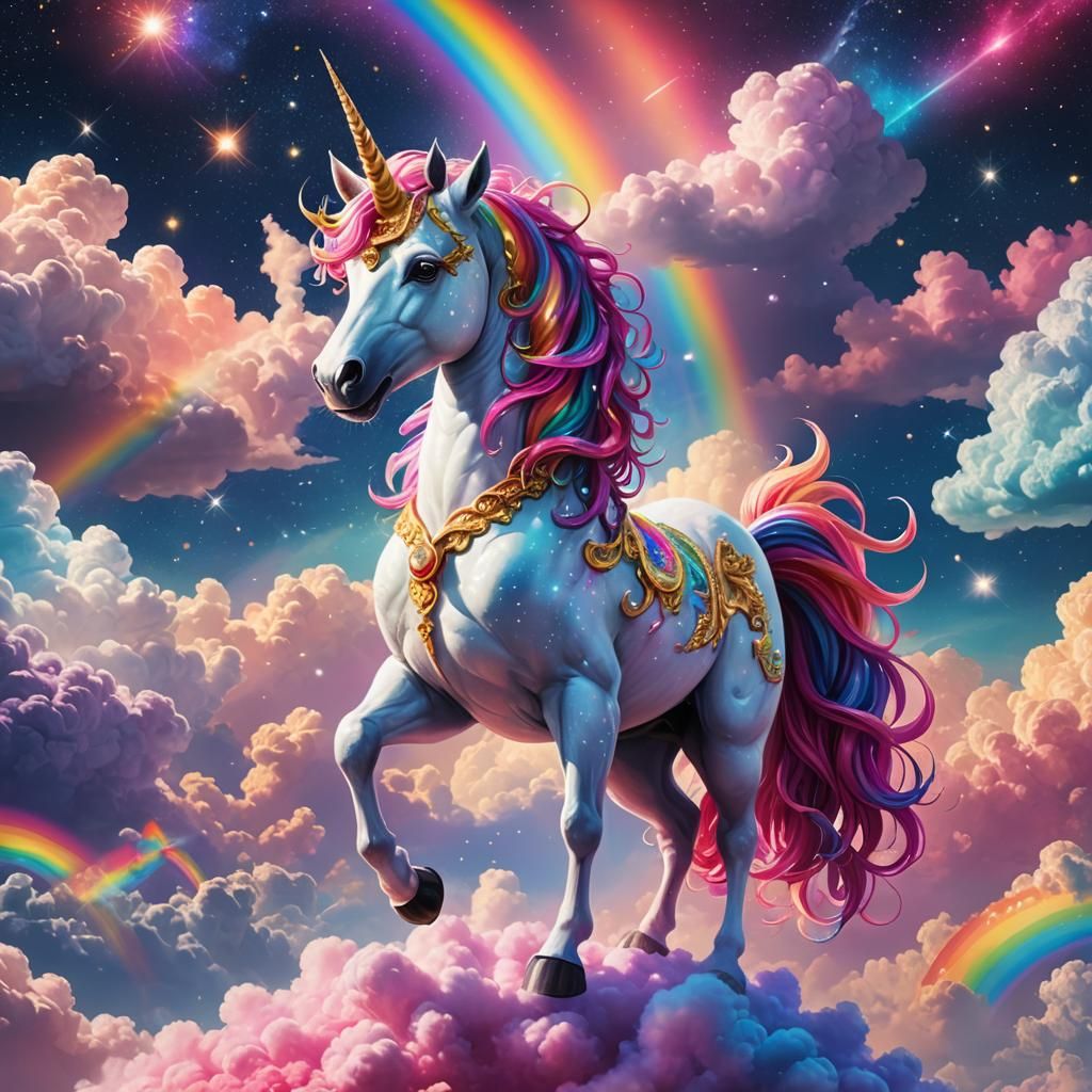 Rainbow Unicorn - AI Generated Artwork - NightCafe Creator