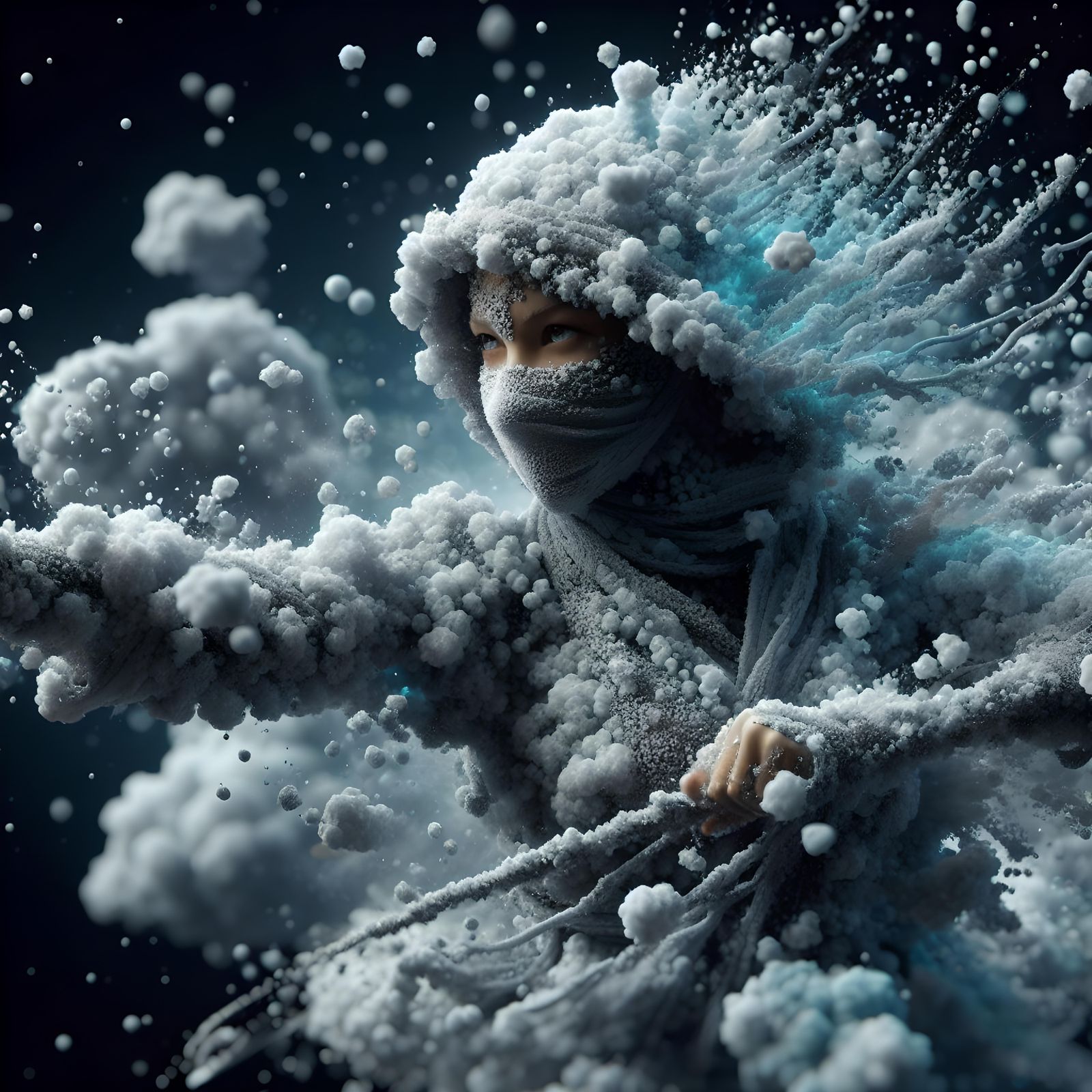 Frostbound Vigilante, The Cloud Walker’s Enigma - AI Generated Artwork - NightCafe Creator