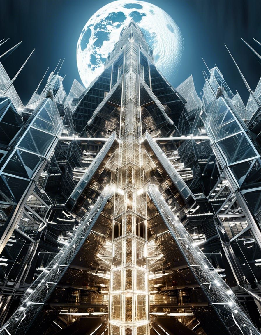 Trippy Crystalline Pyramid - AI Generated Artwork - NightCafe Creator