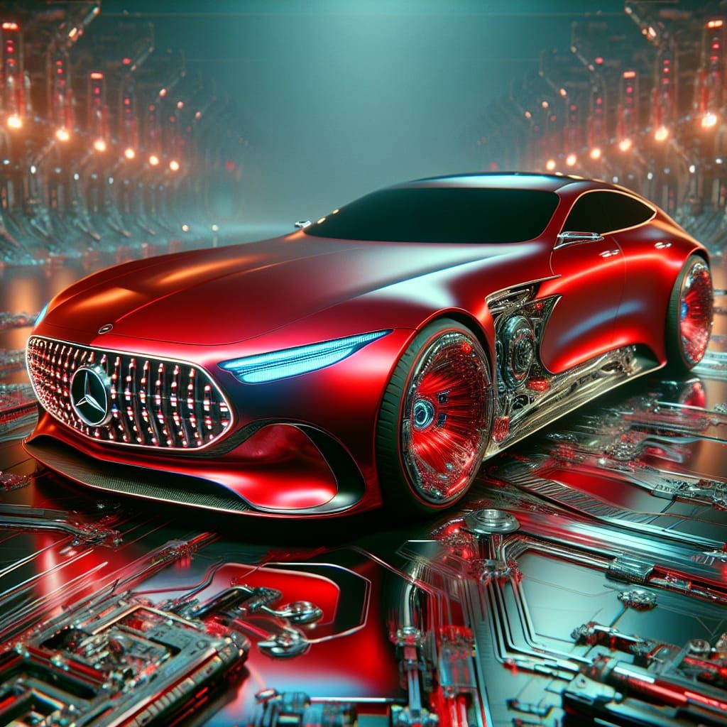 futuristic mercedes benz red colour - AI Generated Artwork - NightCafe ...