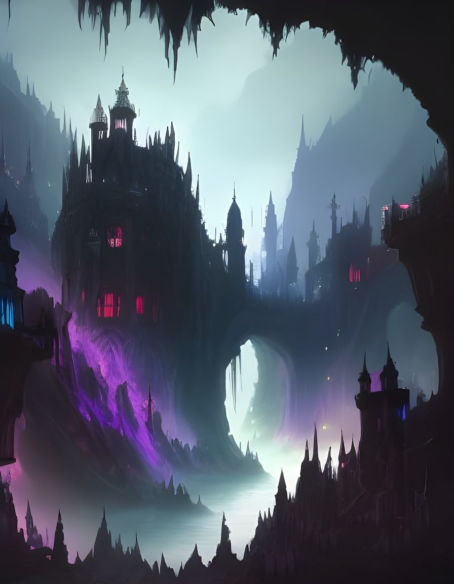 Outer Ched Nasad, Underdark - AI Generated Artwork - NightCafe Creator