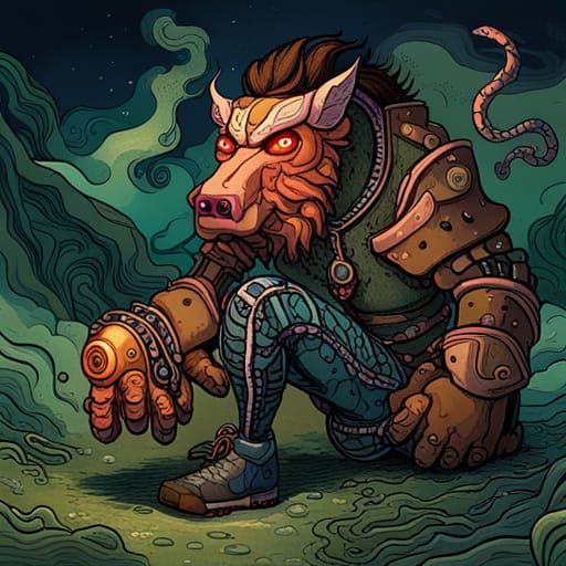 weird boar cyborg - AI Generated Artwork - NightCafe Creator