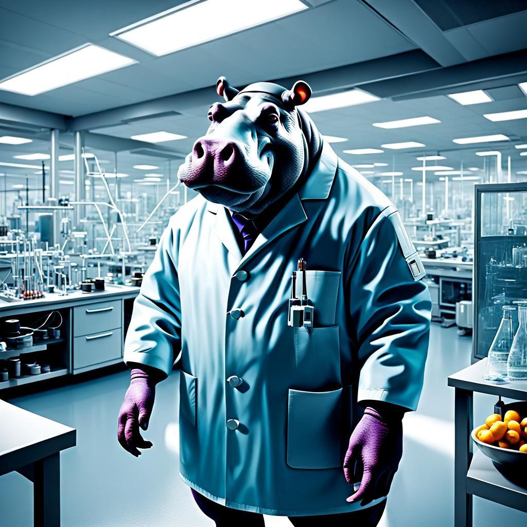 Hippo scientist - AI Generated Artwork - NightCafe Creator