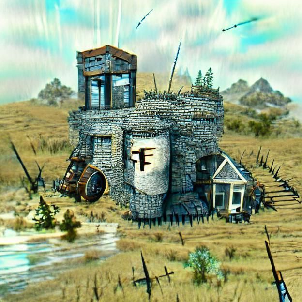 Fortified cottage post apocalyptic - AI Generated Artwork - NightCafe ...