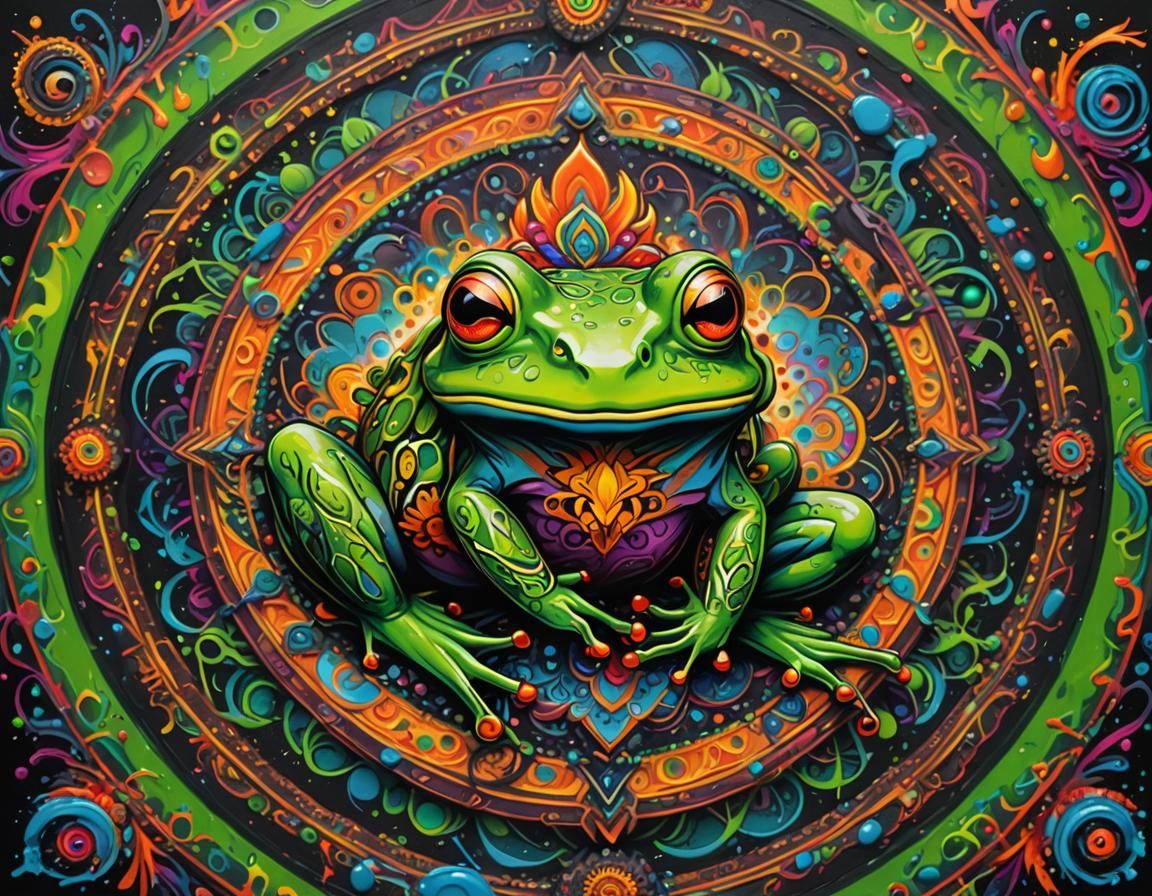 sacred frog mandala - AI Generated Artwork - NightCafe Creator