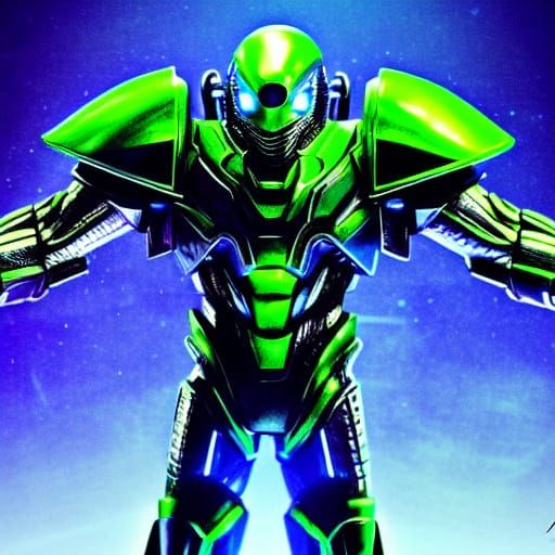 Futuristic Alien Bio Booster Armor in Sci-Fi Art - AI Art