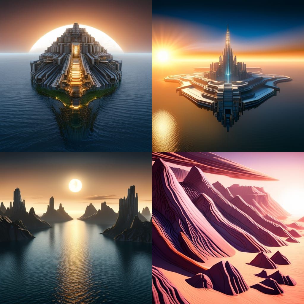 A futuristic chain of concentric islands A maritime futuristic nation ...