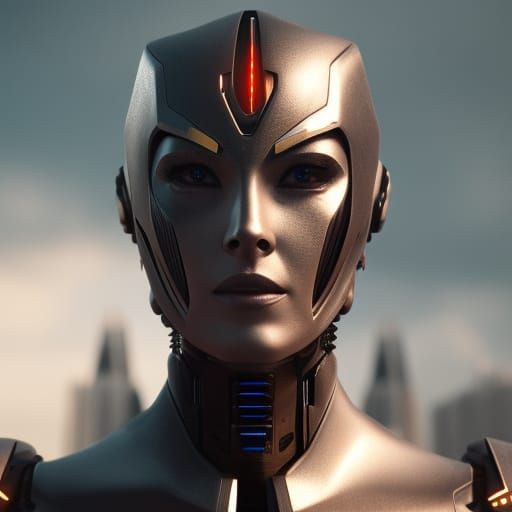 Realistic abstract cyborg human, stand in a Park, Cinematic, cyberpunk ...