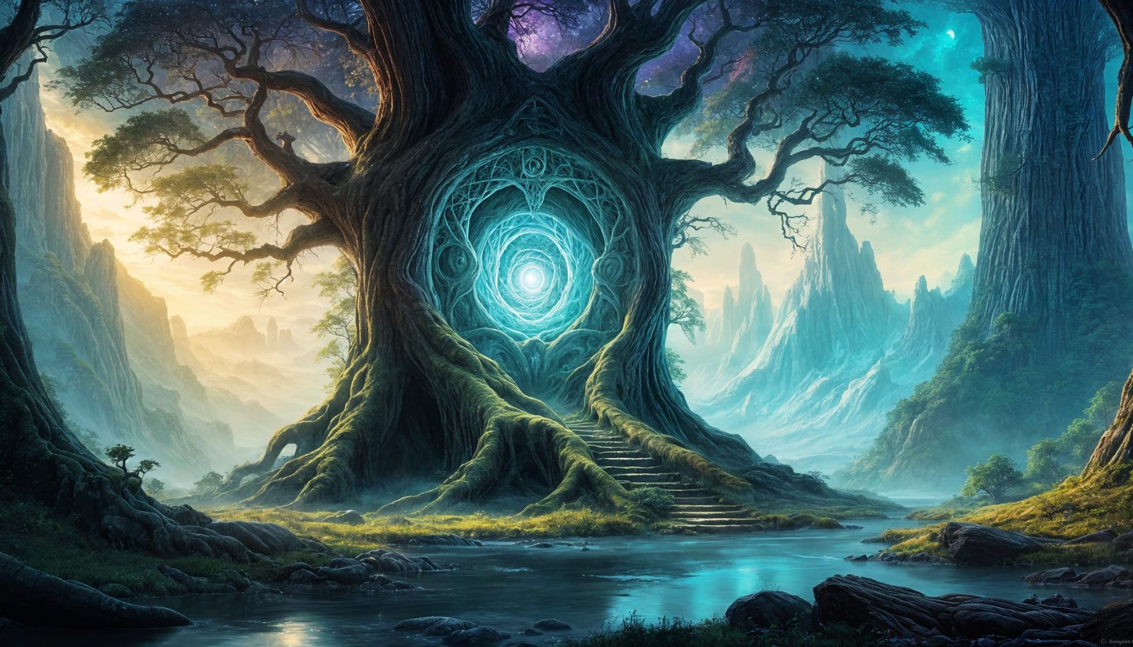 Imagine a colossal, ancient tree standing proudly in the heart of an ...