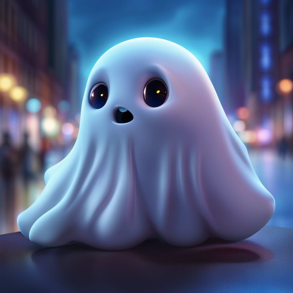 Shy Ghost in The City - AI Generated Artwork - NightCafe Creator