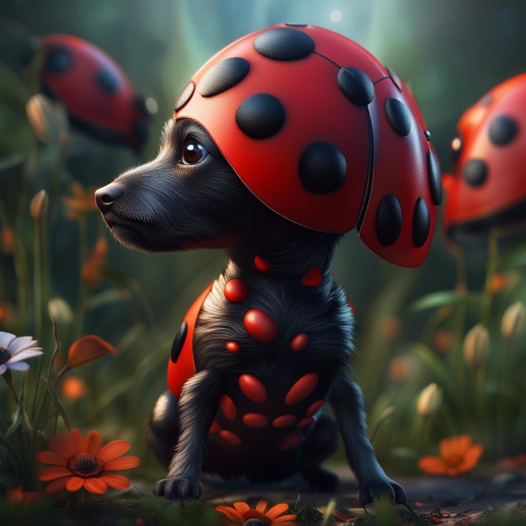 Ladybug puppy hybrid - AI Generated Artwork - NightCafe Creator