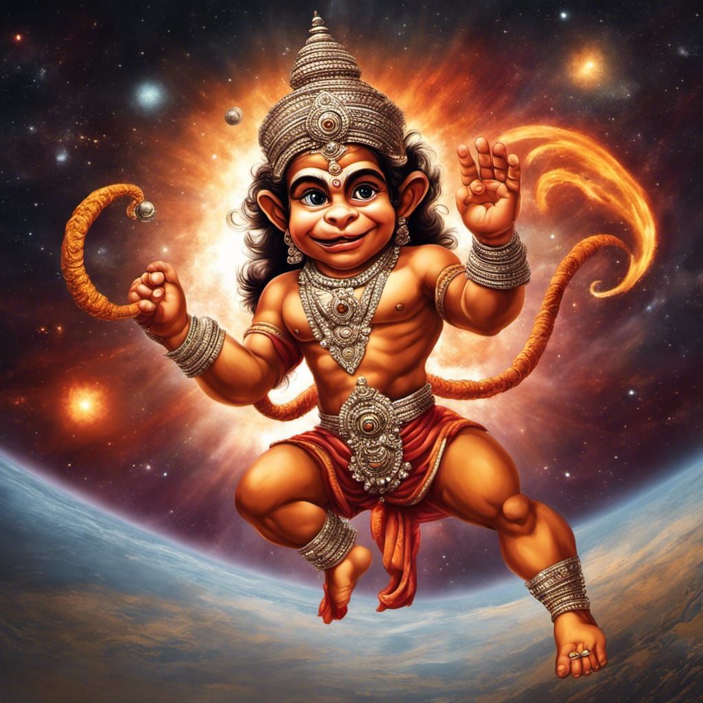 Lord Hanuman in baby form - AI Generated Artwork - NightCafe Creator