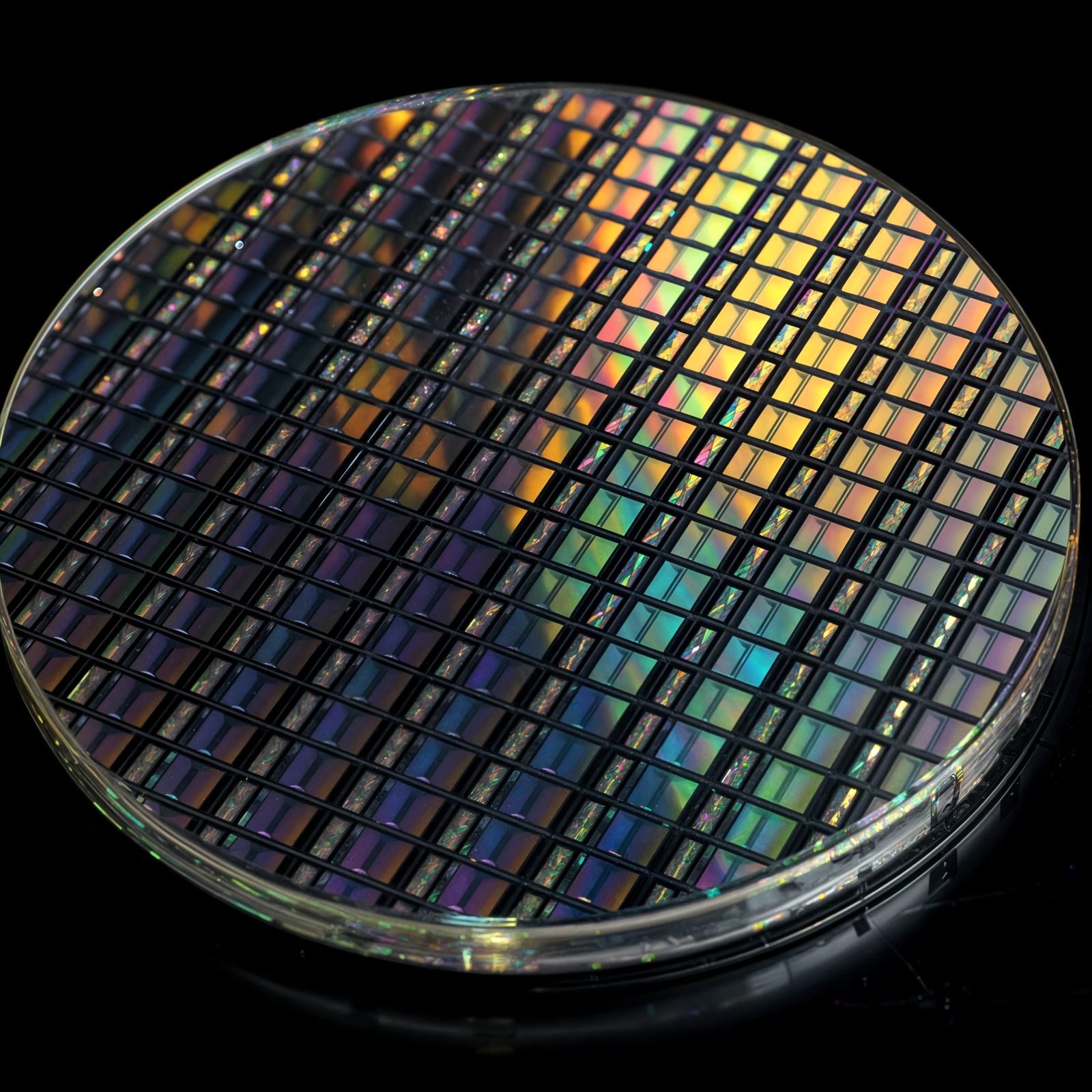 Silicon Wafer 02 - Vibrant Silicon Wafer Surface in Iridesce...