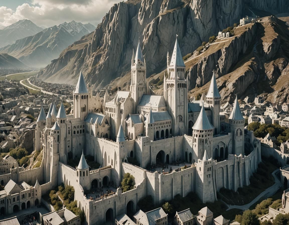 Minas Tirith, the white city of Gondor - AI Generated Artwork ...