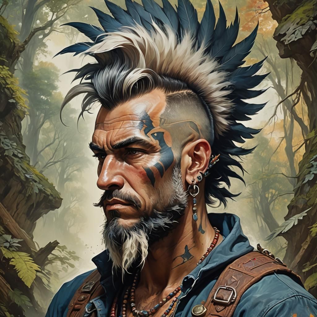 a man with a mohawk - AI Generated Artwork - NightCafe Creator