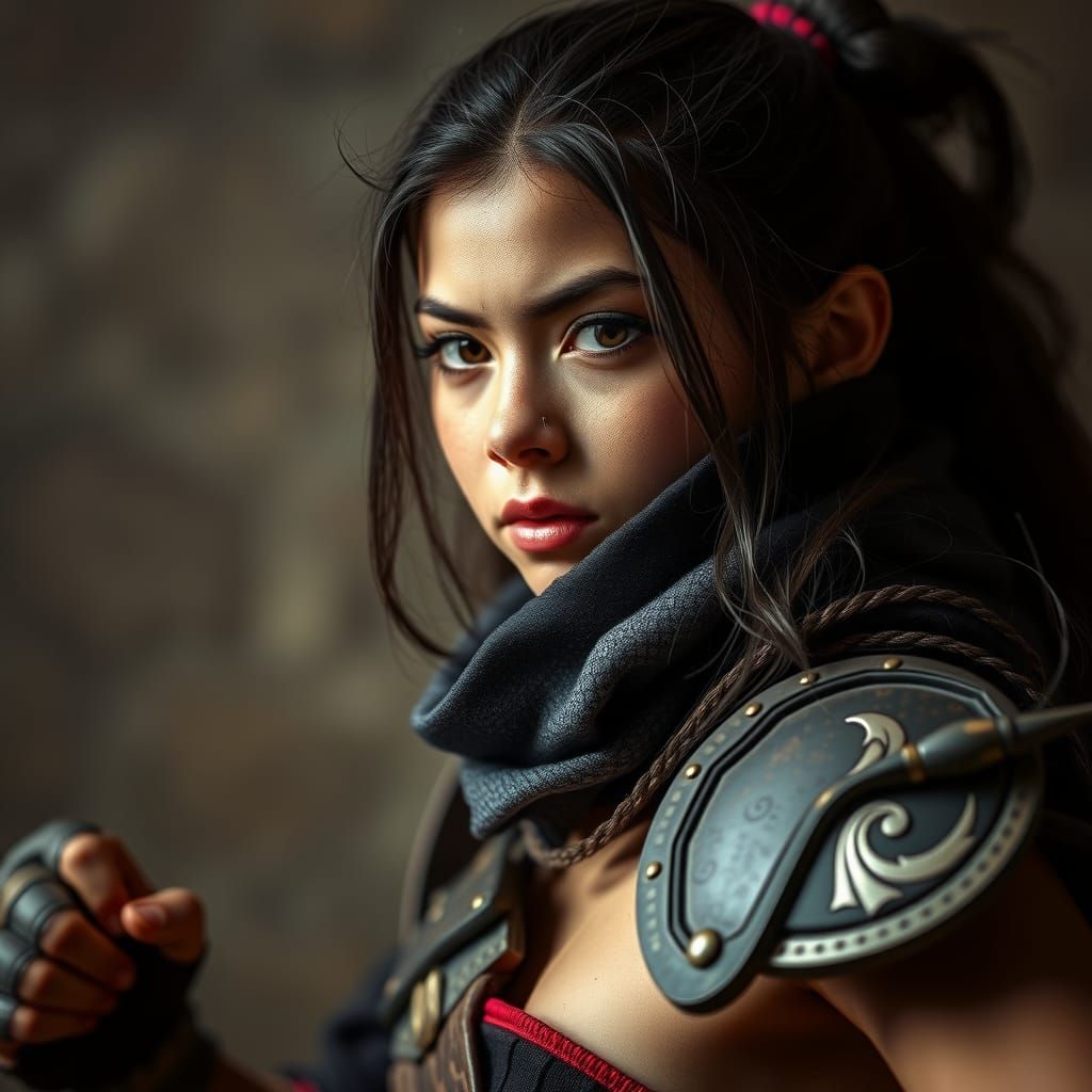 Contemporary Warrior Goddess with 'I Am' Symbolism - AI Art