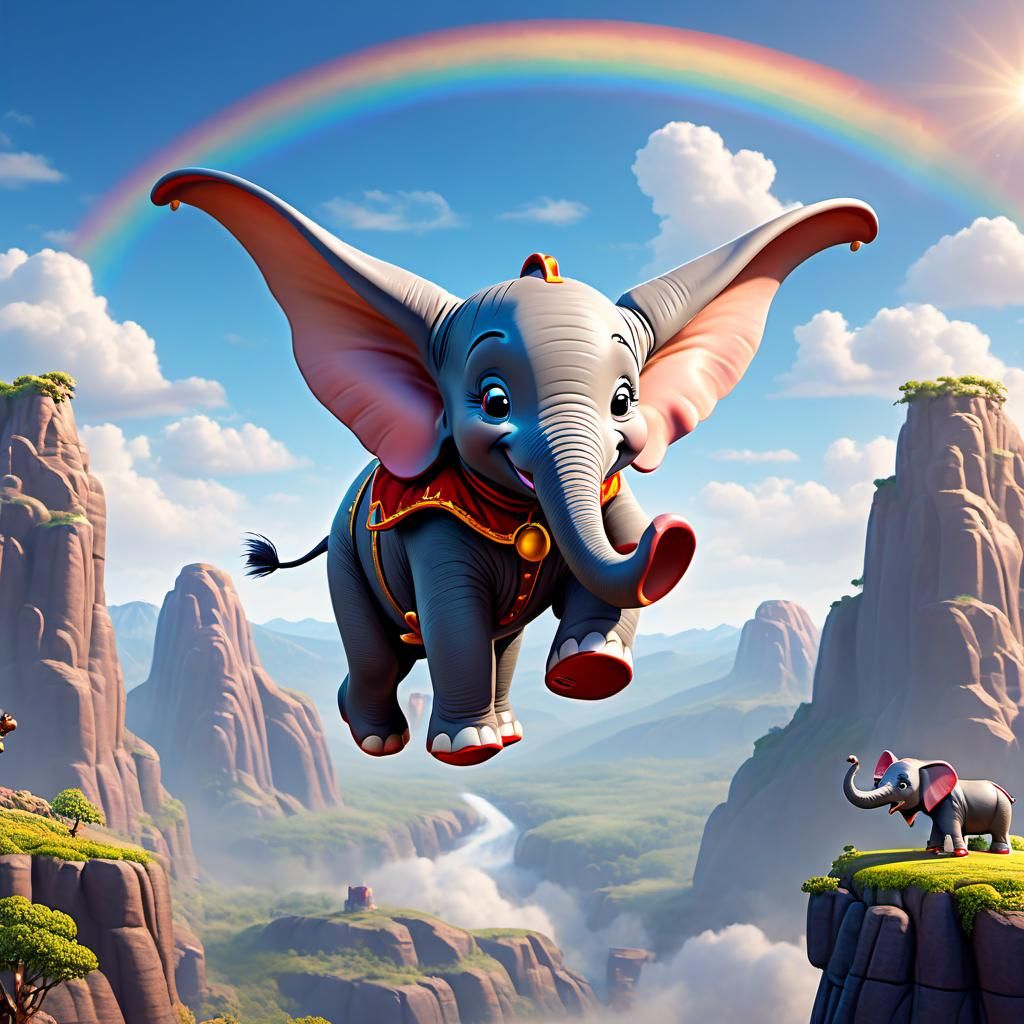 Dumbo's friend was flabbergasted - AI Generated Artwork - NightCafe Creator