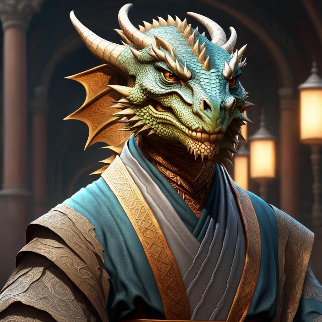 Dragonborn Monk (Profile) - AI Generated Artwork - NightCafe Creator