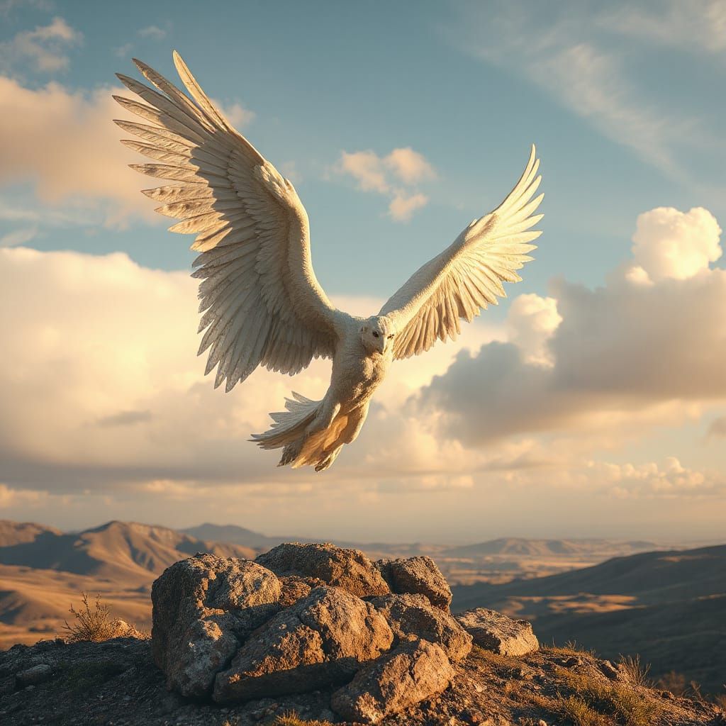 Mythical winged being - Ethereal Winged Creature Takes Fligh...