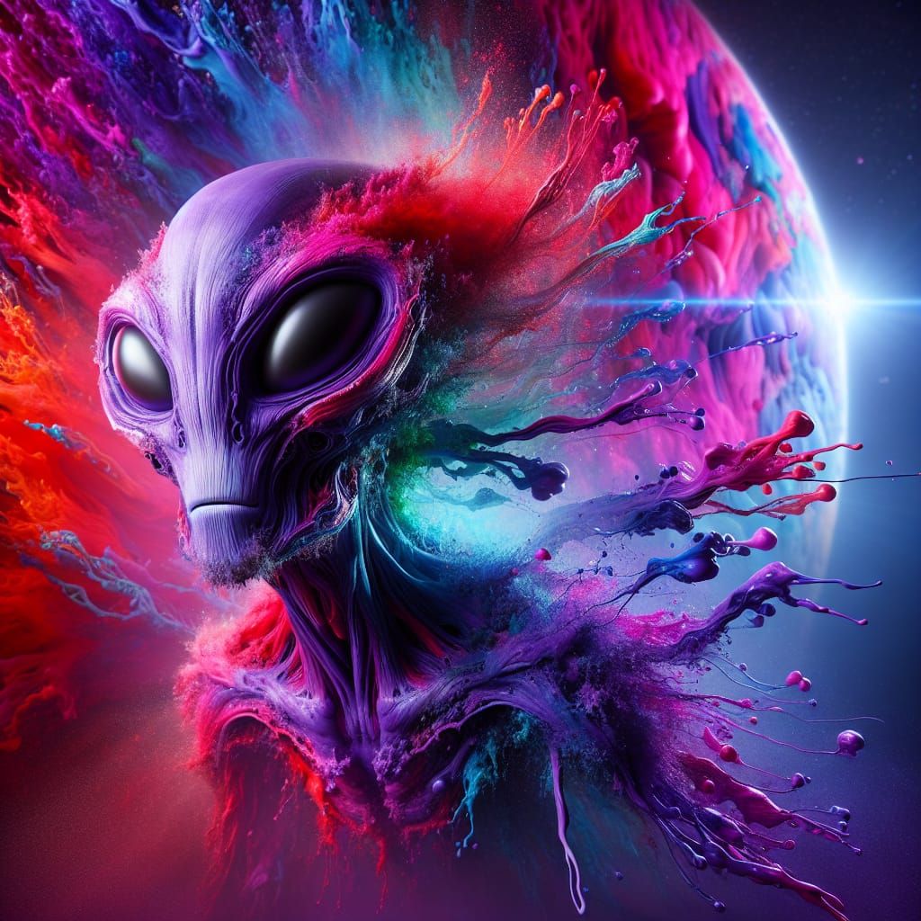 Vibrant Visitor from Beyond - AI Generated Artwork - NightCafe Creator