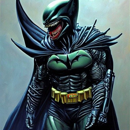 Alien Batman (Xenomorphic) - AI Generated Artwork - NightCafe Creator