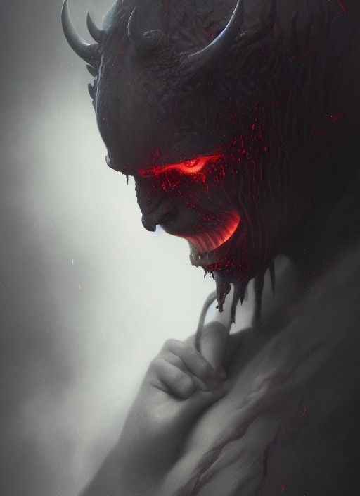 A crying devil enveloped in miasma - AI Generated Artwork - NightCafe ...