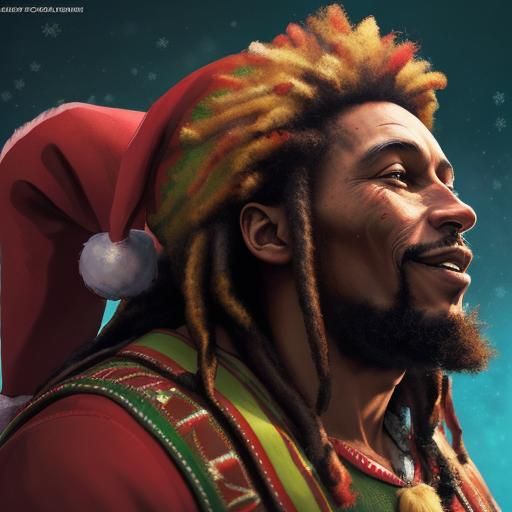 Bob Marley Christmas - AI Generated Artwork - NightCafe Creator