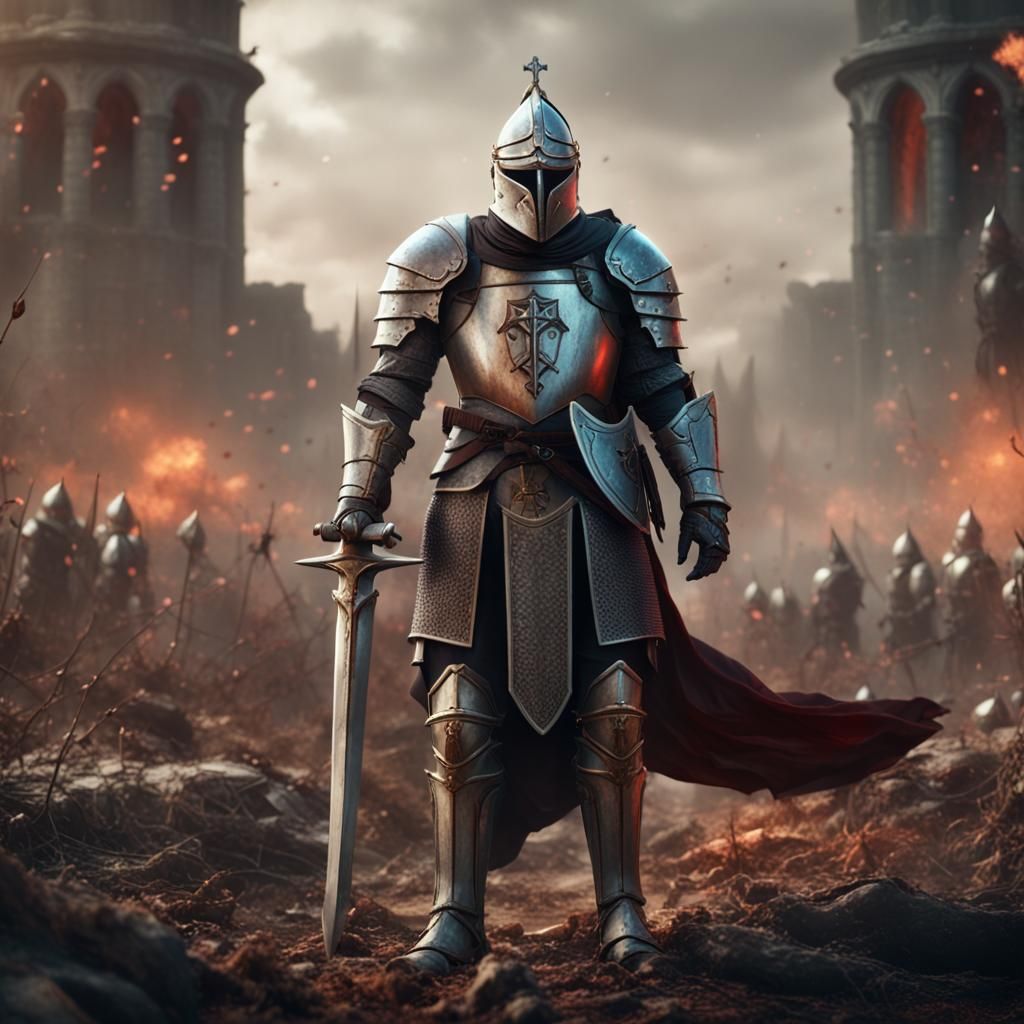Templar Knight in battle - AI Generated Artwork - NightCafe Creator