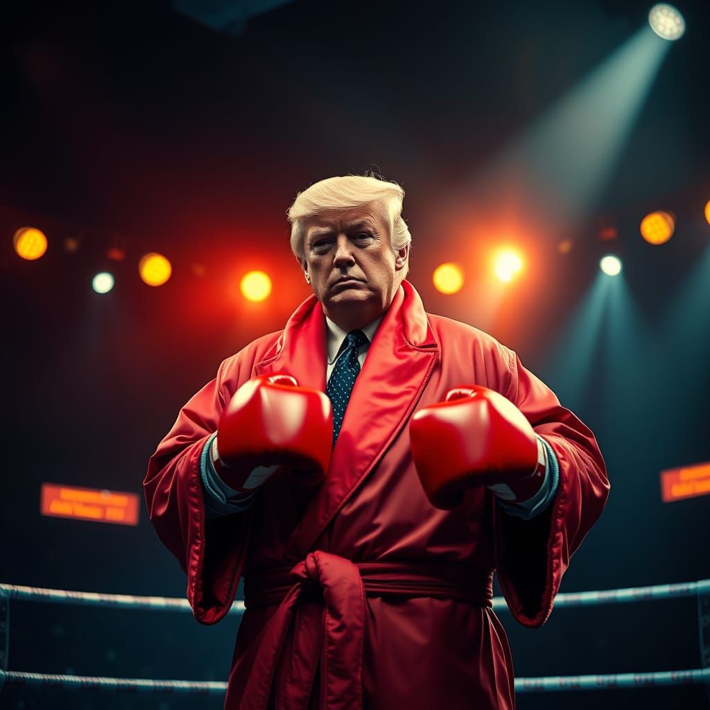 Donald Trump in boxing range - Donald Trump as Boxer in Are...